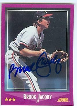 Brook Jacoby autographed baseball card (Cleveland Indians) 1988 Score ...