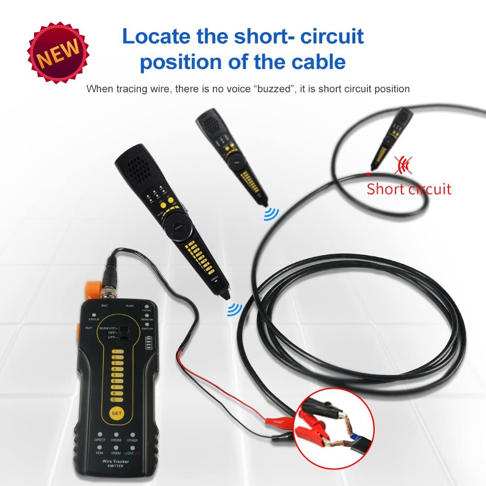 Wire Tracker Tracer for RJ45 RJ11 Network Cable Tester Telephone ...