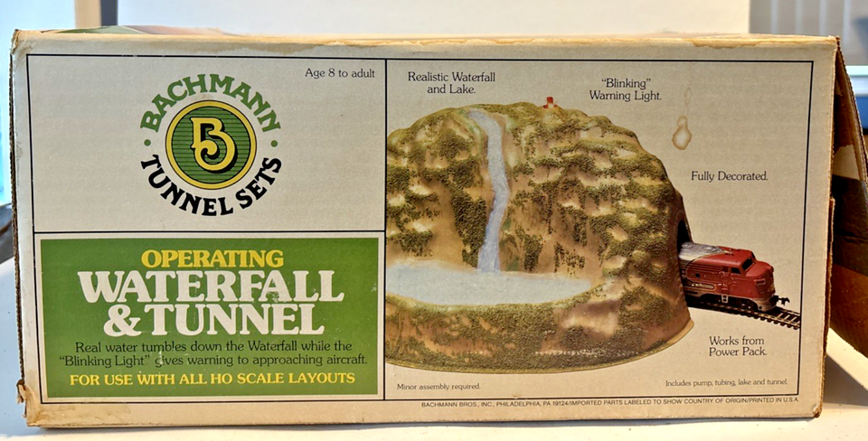 Vintage Bachmann HO Scale Waterfall & Tunnel Train Accessory w Original ...