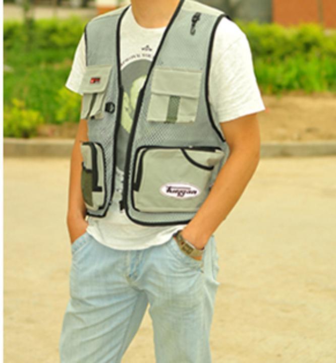 Summer Mesh Outdoor Multi-pocket Fishing Photography Camping Vest ...