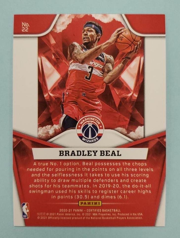 2020/21 Panini Certified Bradley Beal The Mighty Gold #22 Card /10 | eBay