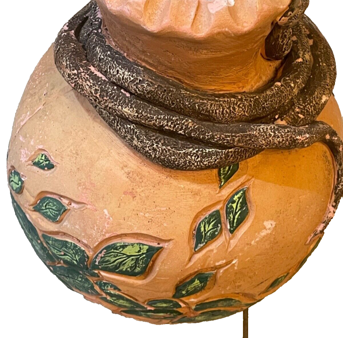 Vintage Large Native American Pottery Snake Pot Vase Signed Comanche 19 ...