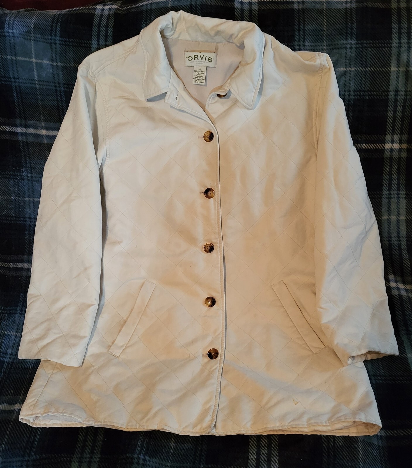 ORVIS Women's Ivory Quilted Jacket Button Front Midwe… - Gem