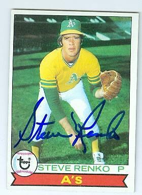Steve Renko autographed baseball card (Oakland Athletics) 1979 Topps ...