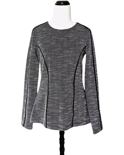 VERONIKA MAINE • sz M / 10 Black Flecked Top [by Cue] | eBay Australia