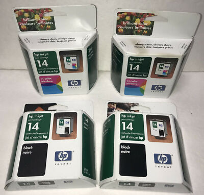 HP Inkjet 14 Cartridges Black Tri-Color Genuine Printer Ink C5010AN ...