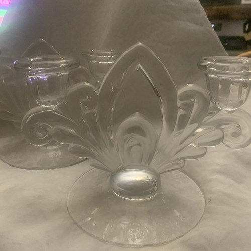 Rose Point Cambridge Glass Clear 2 Light Double Candelabra Set Of 2 8x6 ...