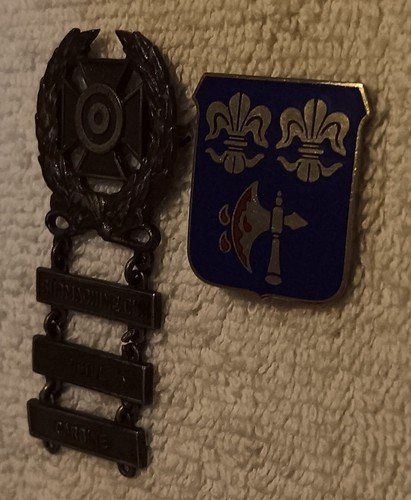 US Military AAF Army WWII Marksman 3 Bar Sterling Silver Badge Pin ...