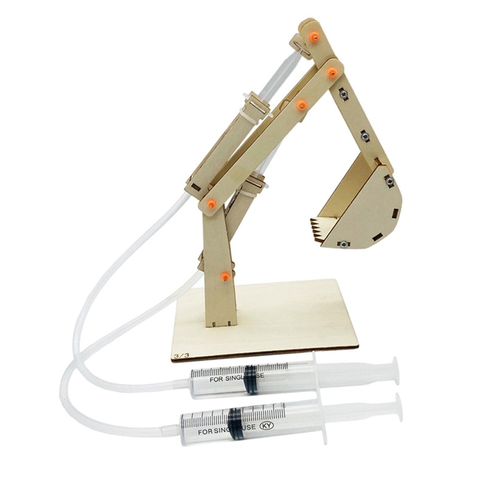 Hydraulic Excavator Kit DIY Science Experiment Wooden Puzzles for Kids ...