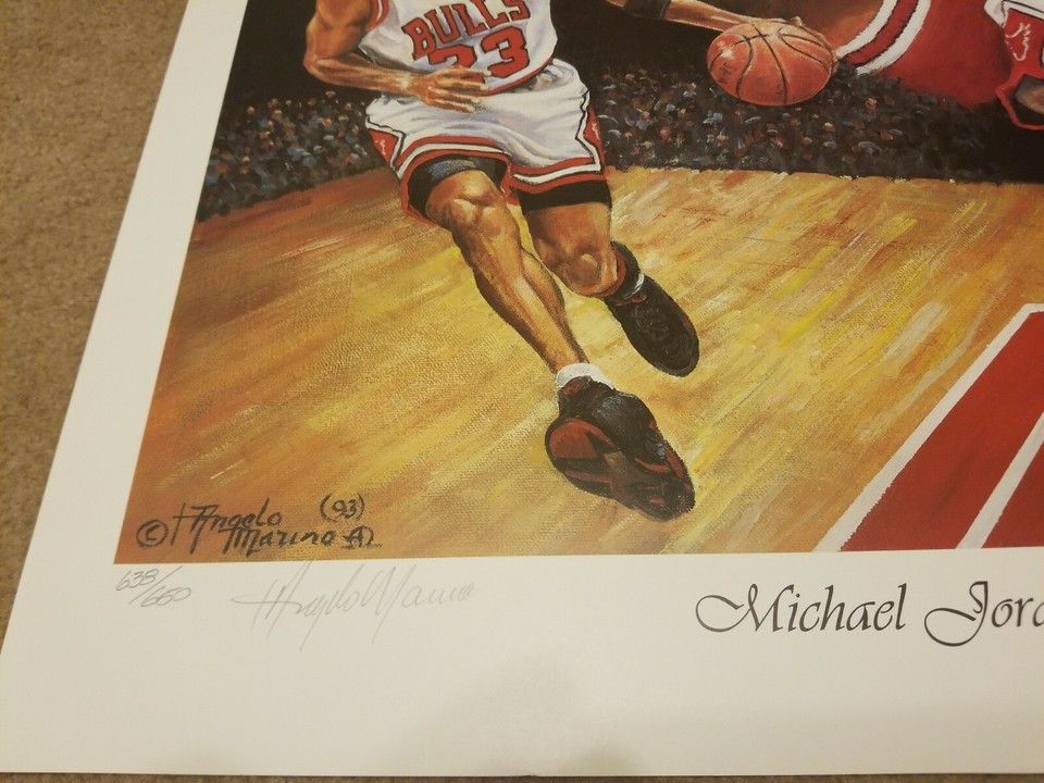 ANGELO MARINO HAND SIGNED AUTOGRAPHED 18X24 MICHAEL JORDAN LITHOGRAPH ...