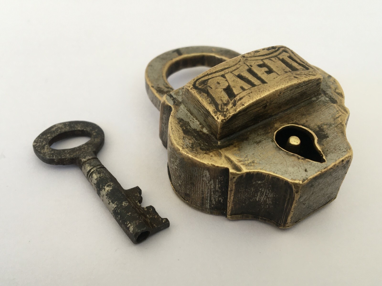 1930'S Old Brass Padlock Vintage Unique Shape Handicraft Nice Patina ...
