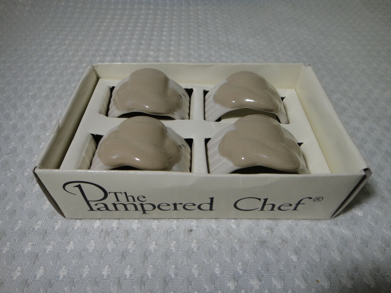 Pampered Chef Napkin Rings Holders Chef Hat Stoneware Set of 4 | eBay