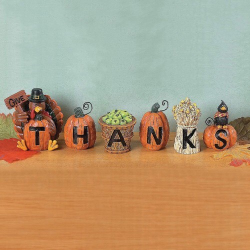 Resin"Give Thanks" Blocks (Set of 6) Fall Home Decor | eBay