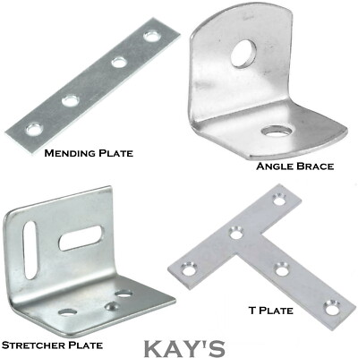 MENDING PLATES BRACES STRETCHERS CORNER ANGLE TEE T BRACKETS SMALL ...