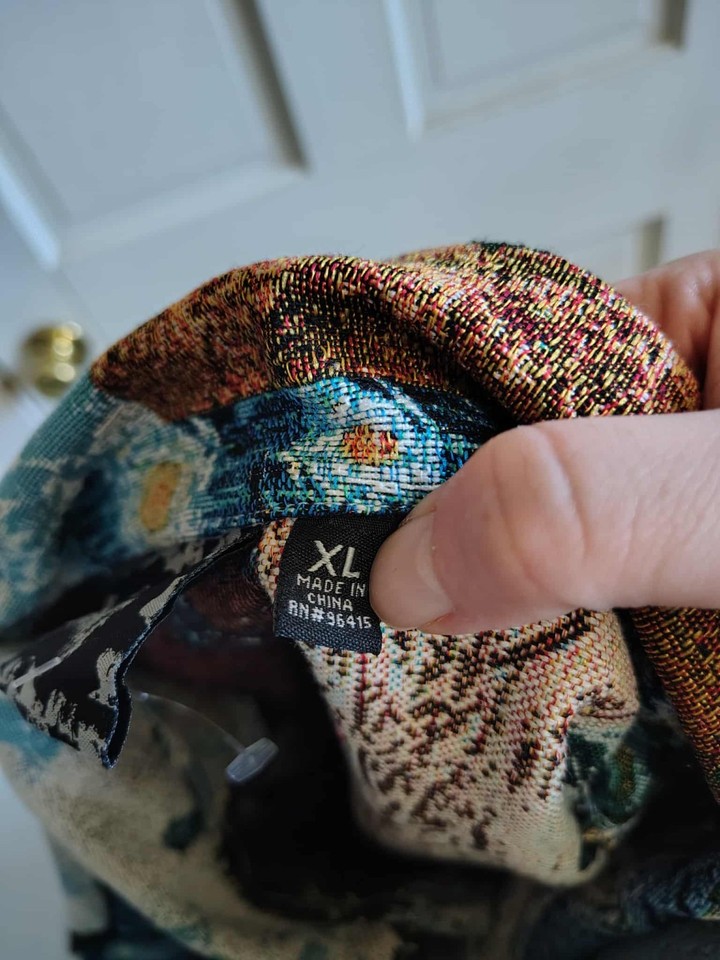 Rebel Vengeance Woven Mens XL Tapestry Shirt Jacket Van Gogh The Starry ...