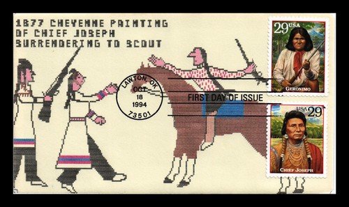 DR JIM STAMPS US COVER CHIEF JOSEPH LEGENDS OF THE WEST FDC COMBO HAND ...