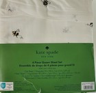 Kate Spade 4pc Queen Sheet Set Bee Bumblebees Summer Spring Fitted Flat ...