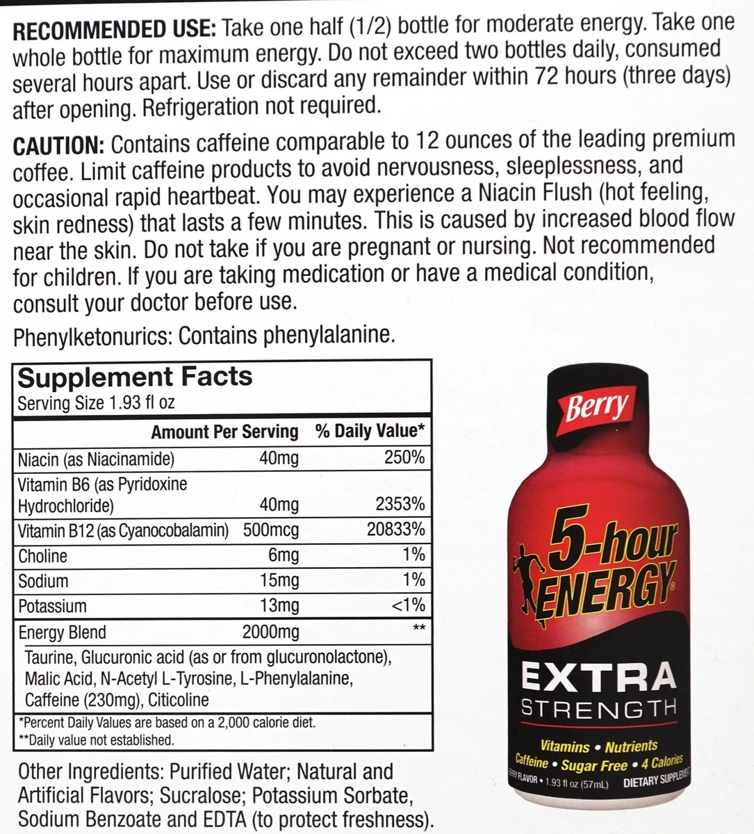 5 Hour Energy Ingredients