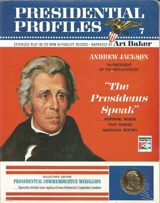 Vintage 1966 Presidential Profiles #7 Andrew Jackson Record & Medallion ...