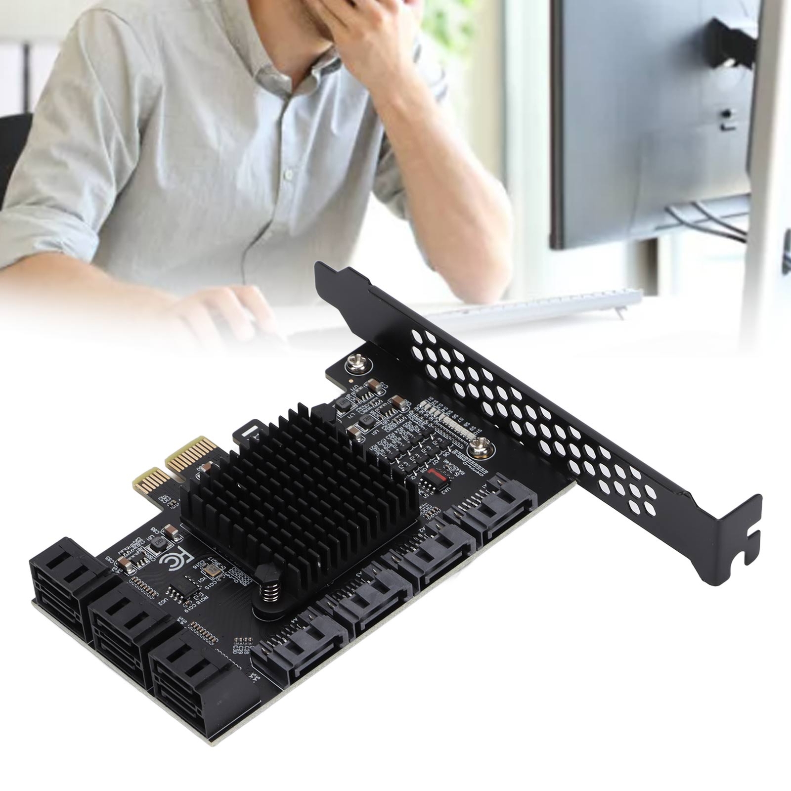 PCI E Card IDE/AHCI Mode ASM Chip 7 Pin Connection Terminals Expansion ...