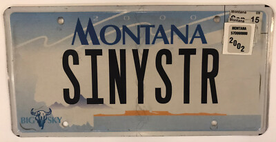 Vanity SINYSTER SINISTER license plate Evil Harmful Spooky Scary Creepy ...