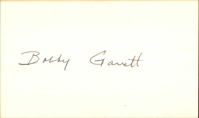 Bobby Garrett Signed 3x5 Index Card Cut 1979-81 Modesto A's West Haven ...