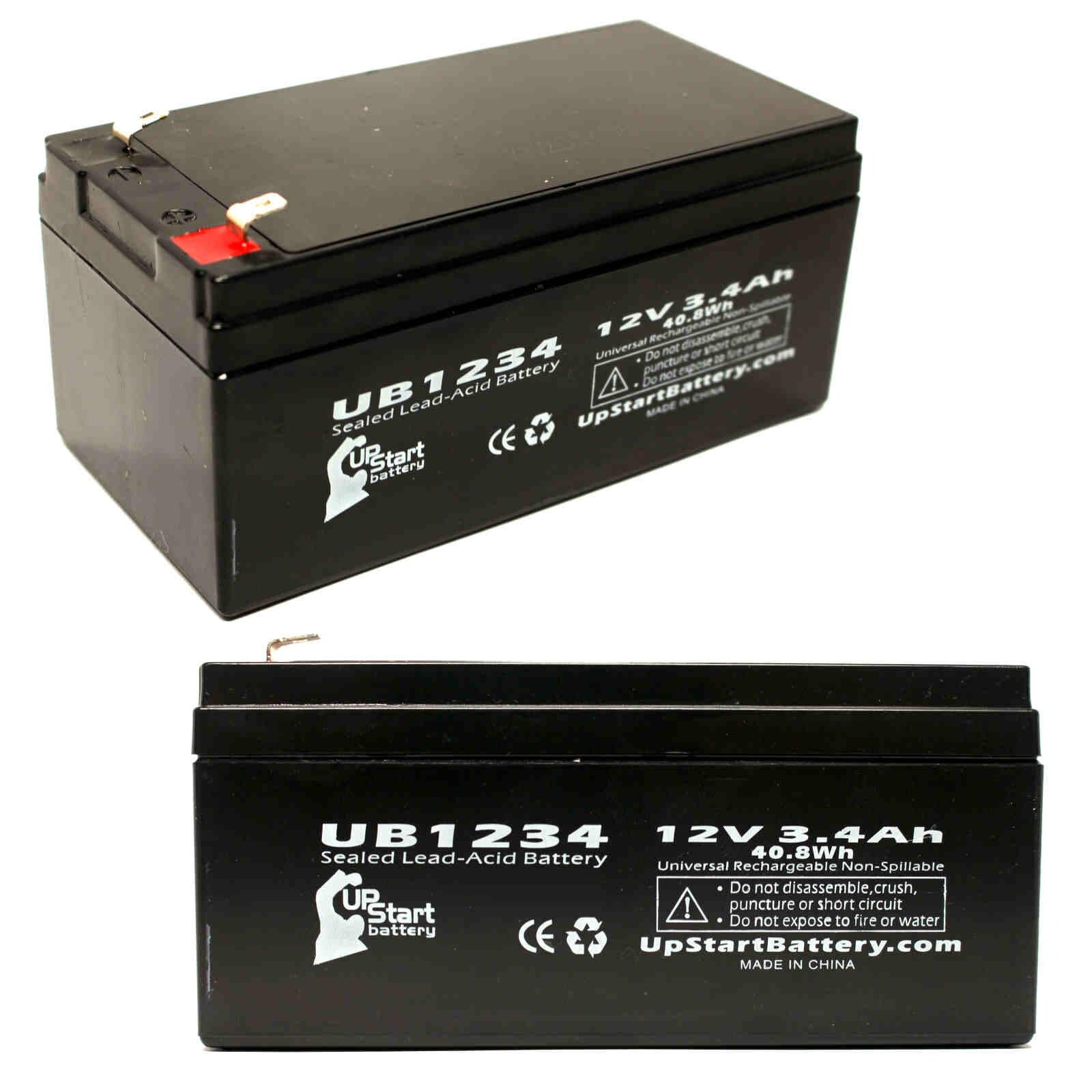 2x 12V 3.4Ah Sealed Lead Acid Battery For APC Back-UPS ES 350 BE350R ...