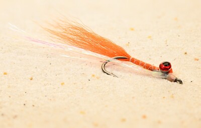 6ct - Orange & Crystal Clouser Minnow Flies - Mustad Saltwater Duratin ...