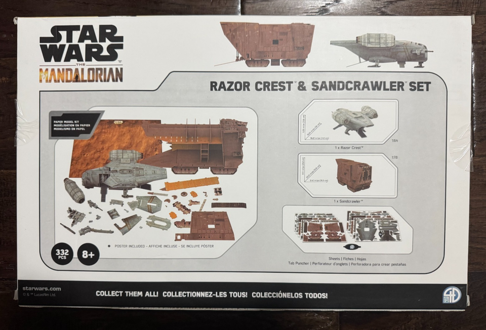 Star Wars The Mandalorian Razor Crest & Sandcrawler Set Paper Model Kit ...