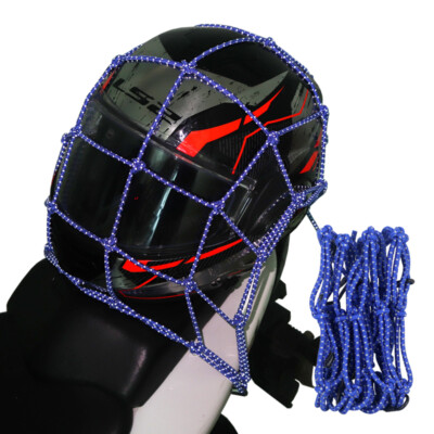Motorcycle 6 Hook Hold Down Cargo Helmet Web Bungee Cord Packing Mesh ...