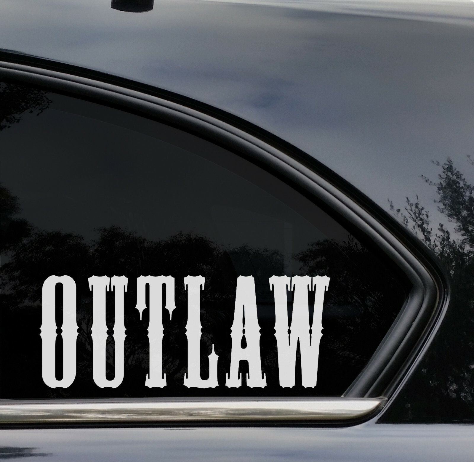 OUTLAW STICKER DECAL NED KELLY 308mmW CAR VAN UTE BIKE 4X4 BNS HOON ...