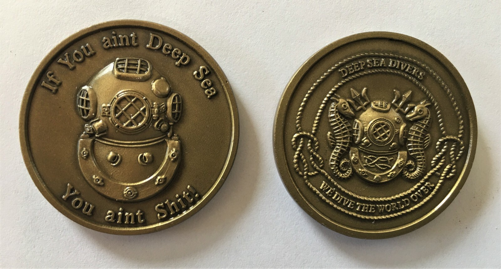 US Military Deep Sea Diver Challenge Coin MK V Hard Hat Master Diver ...