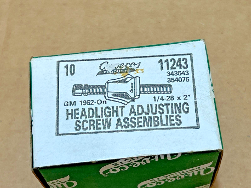 Pair of Auveco Headlight Adjusting Screw Assemblies for GM, 1962 on 1/4 ...