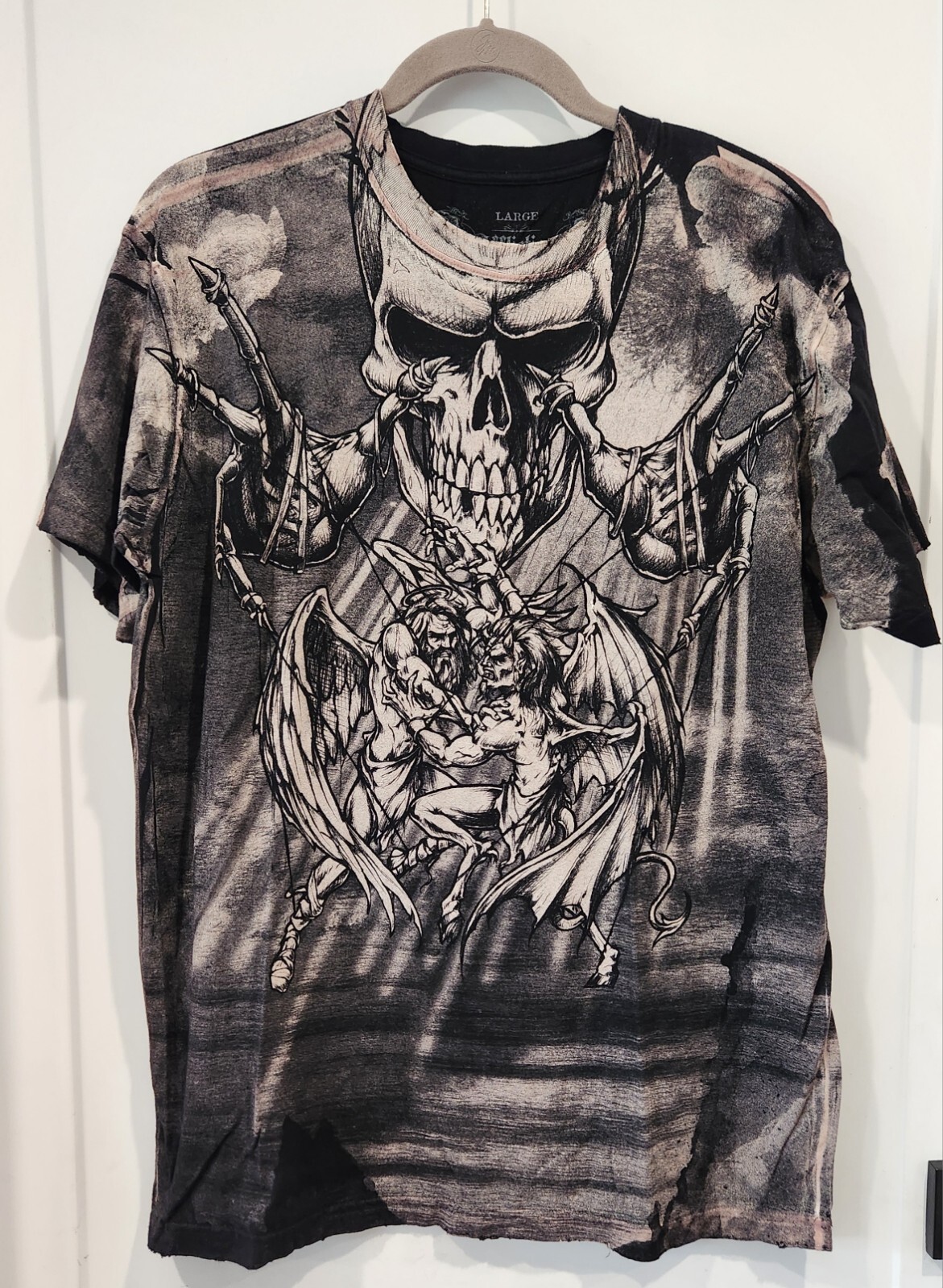 Rare Vtg Affliction Puppet Master God Vs Devil Demon … - Gem