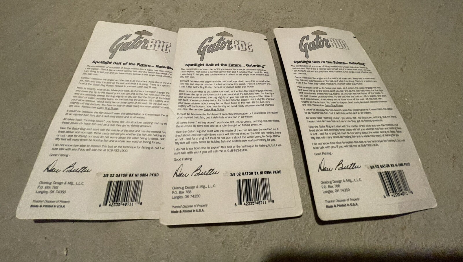 3 Okiebug Gator Bug Spinnerbait 3/8 oz Red Black Fire Craw Gatorbug ...