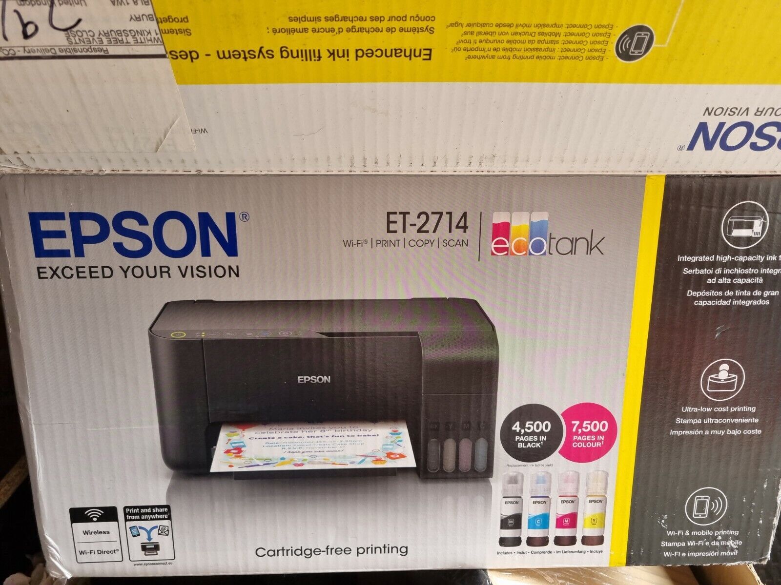 Epson EcoTank ET-2714 Colour Inkjet All-In-One Printer - Black for sale ...