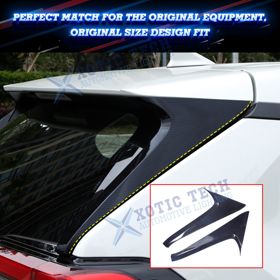 Carbon Fiber ABS Front Rear Side Window Pillar Louvers Trim For RAV4 ...