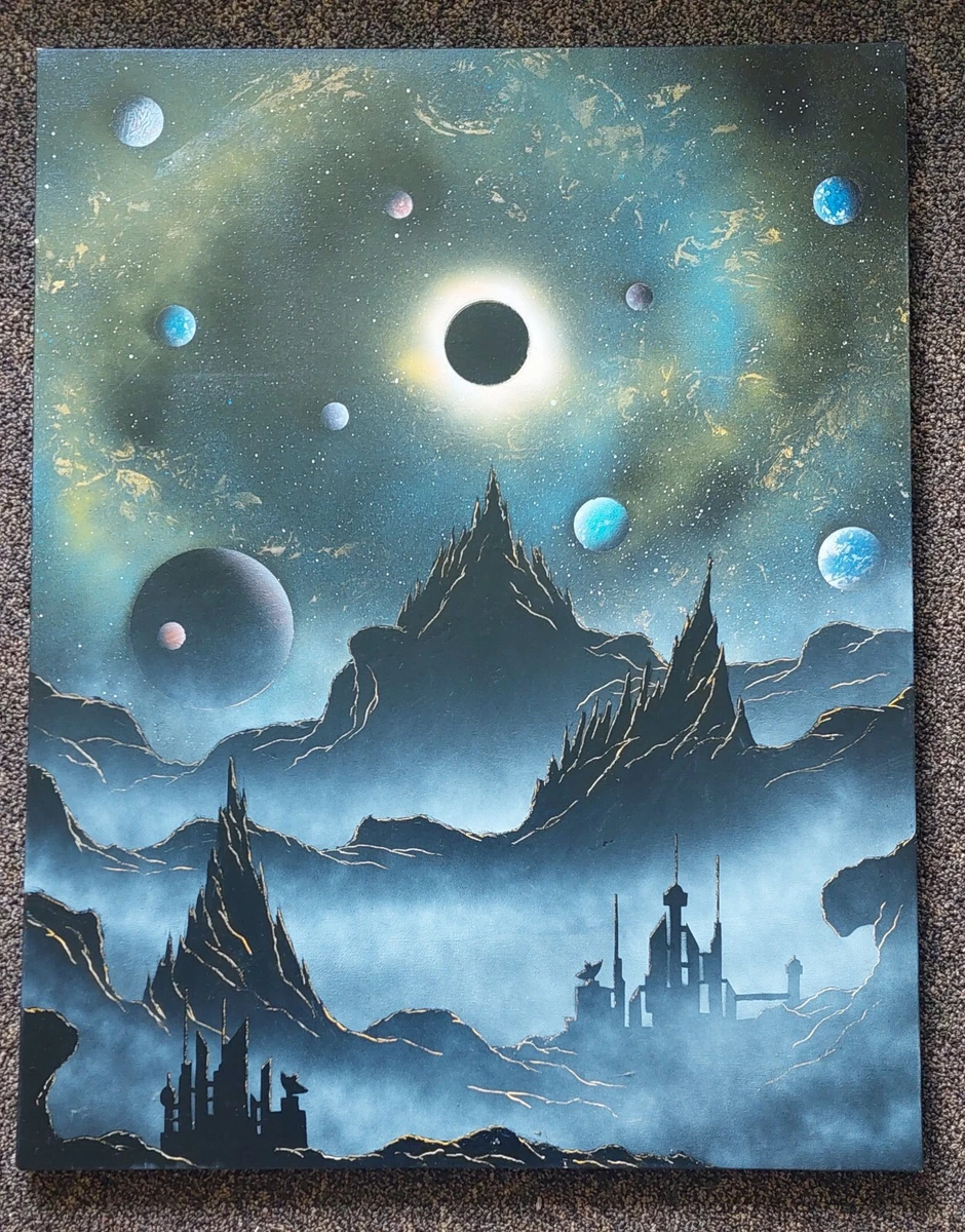 Spray Paint Art Moon