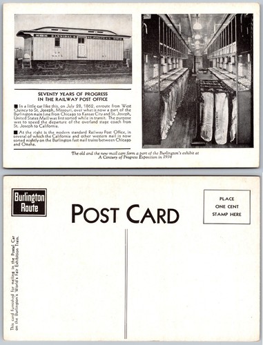 Burlington Route Railway Post Office Mail Car Interior Postcard | eBay