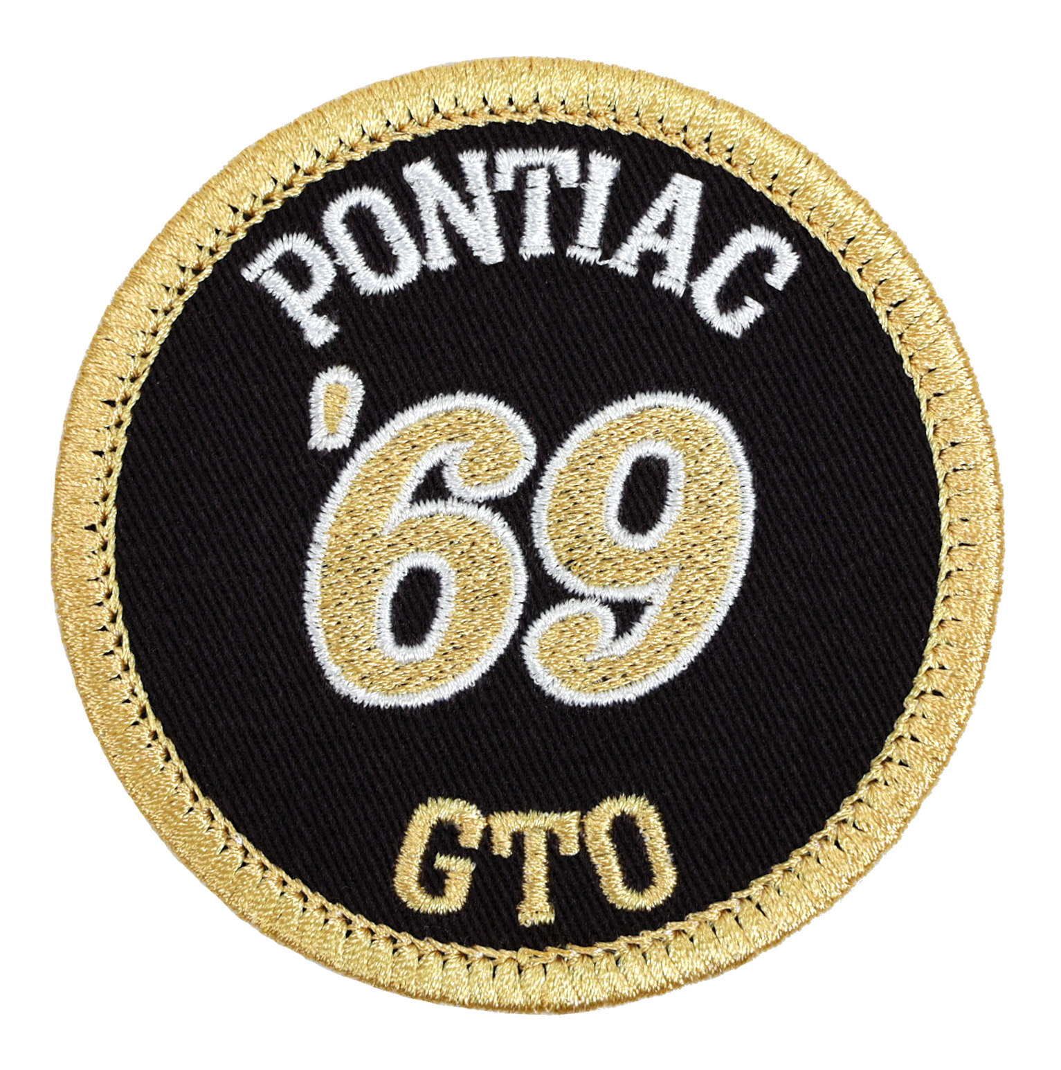 1969 Pontiac GTO Embroidered Patch Black/Gold Iron-On Sew-On Backpack ...