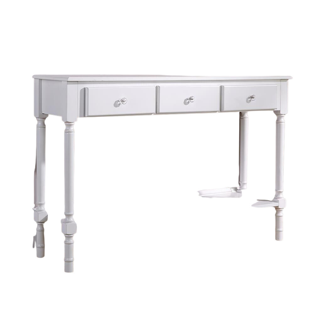 Stylish White Painted Wooden 3 Drawer Hallway Console Table Side Desk ...