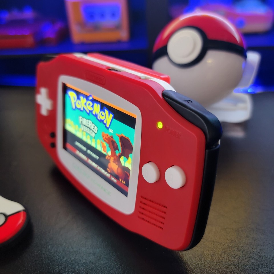 Pokemon Pokeball Game Boy Advance GBA Console iPS V5 Backlight Backlit ...