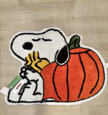 Peanuts Fall Pumpkin Woodstock Snoopy Bath Rug Mat w/Anti-Slip Backing ...