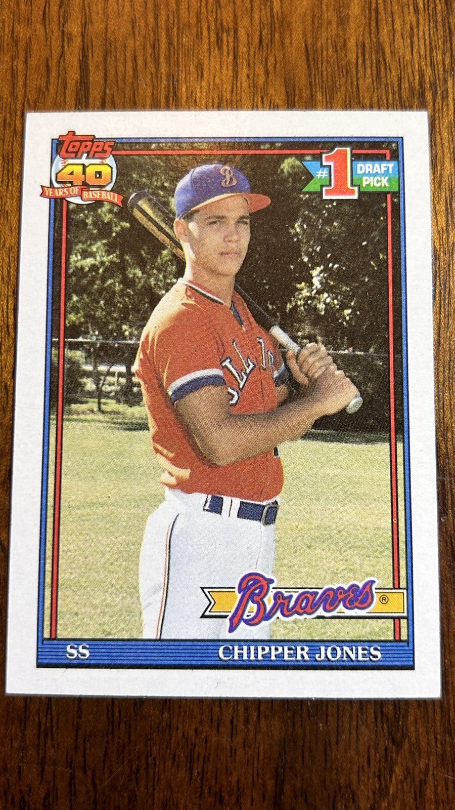 1991 Topps Chipper Jones Atlanta Braves Rookie #1 Draft Pick #333 (RC ...