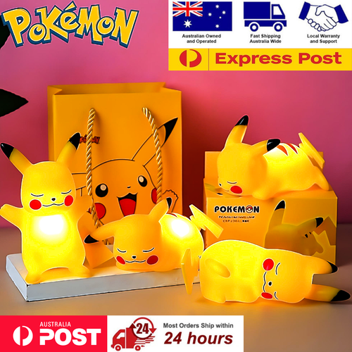 Pikachu Night Lamp Pokemon Projection LED Modern Cute Night Light Table ...