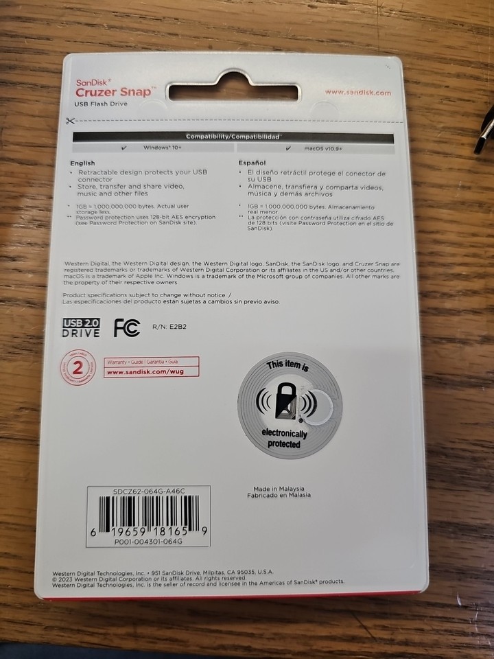 SanDisk 64GB Cruzer Snap SuperSpeed USB 2 Flash Drive - Black NEW | eBay