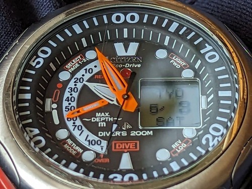 Citizen Promaster Eco-Drive Aqualand Diver Digital Watch Used | eBay