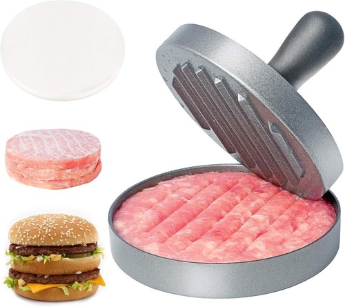 Hamburger Press Patty Maker, Food Grade Aluminum Burger with ABS Silver ...