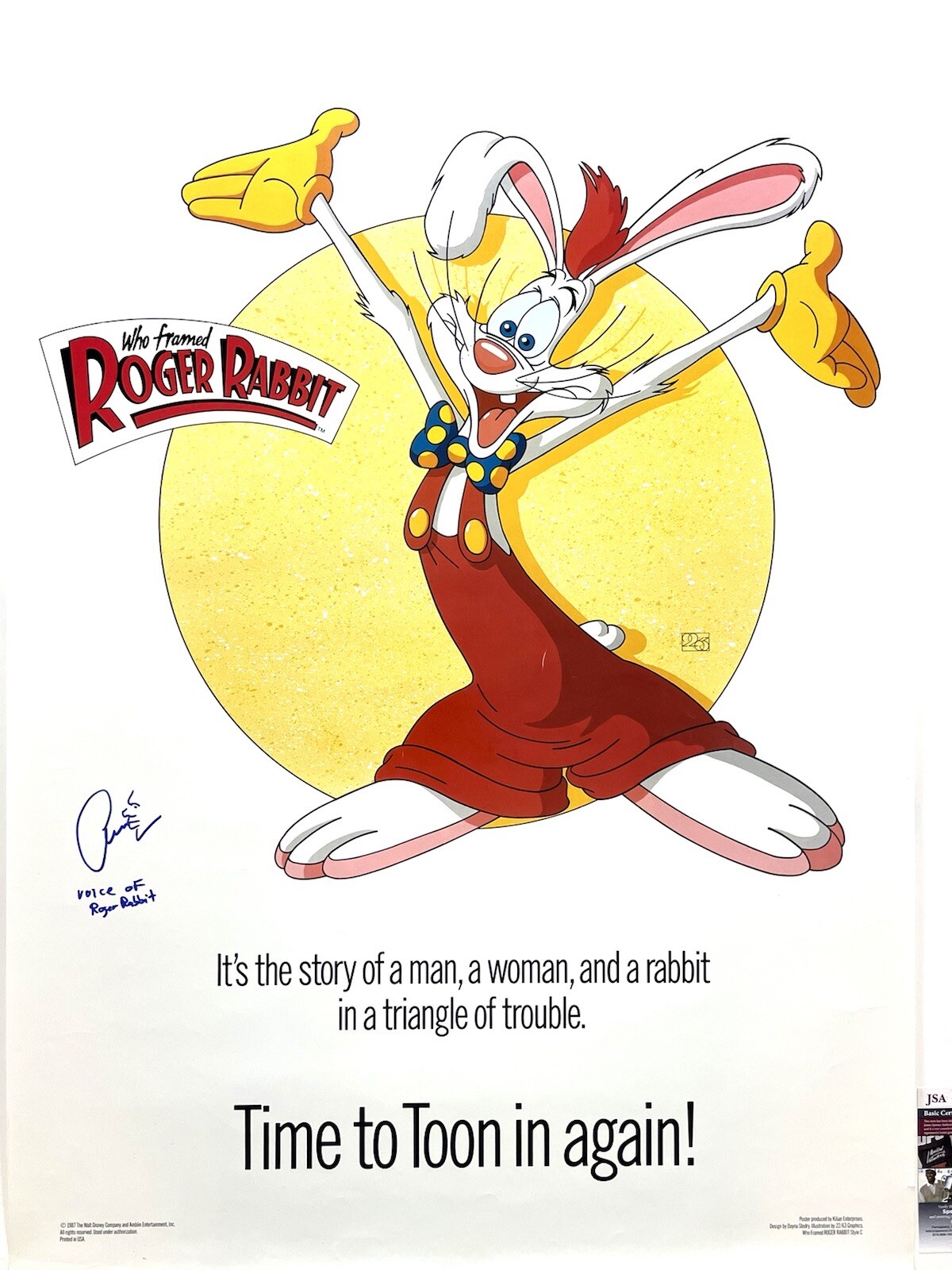 Who Framed Roger Rabbit Rare Signed 1-Sheet Movie Poster Charles ...