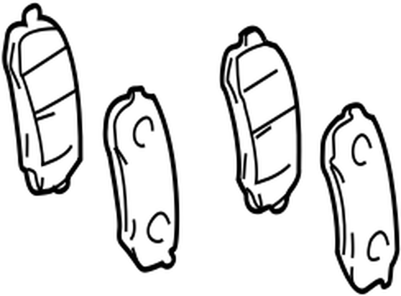 04466-60090 Toyota Pad kit, disc brake, rear 0446660090, New Genuine ...